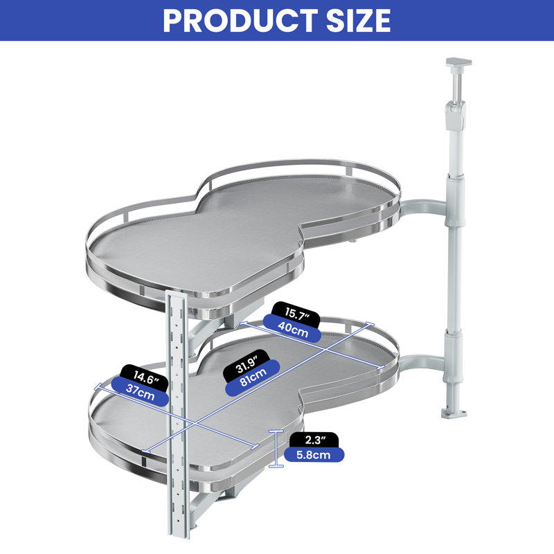 Rebrilliant Nyleen Stainless Steel Blind Corner Cabinet Organizer | Wayfair