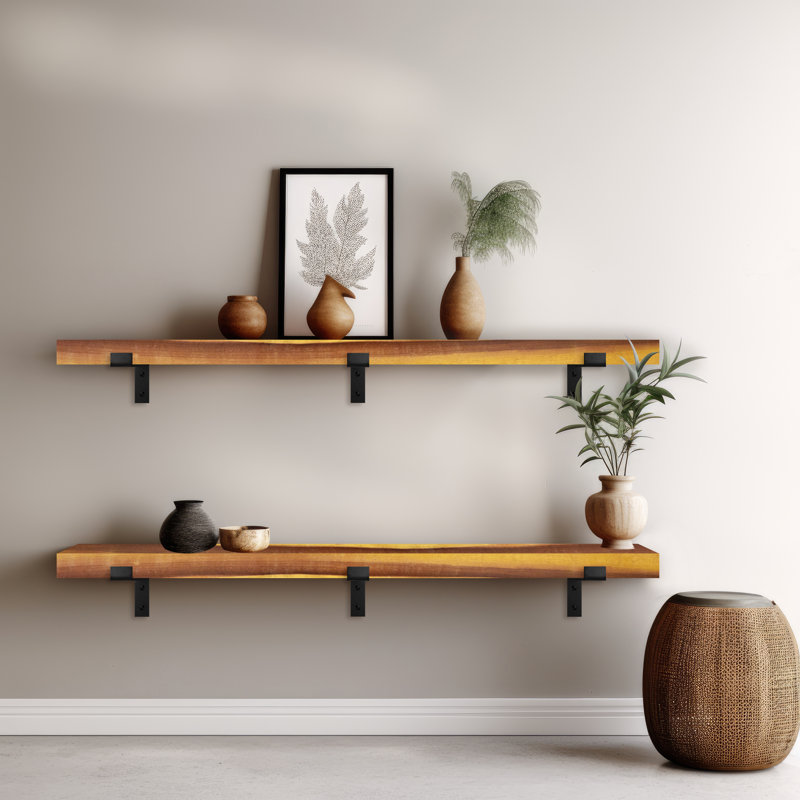 Rayne Mirrors Emerald Lee 2 Piece Poplar Bracket Shelf | Wayfair