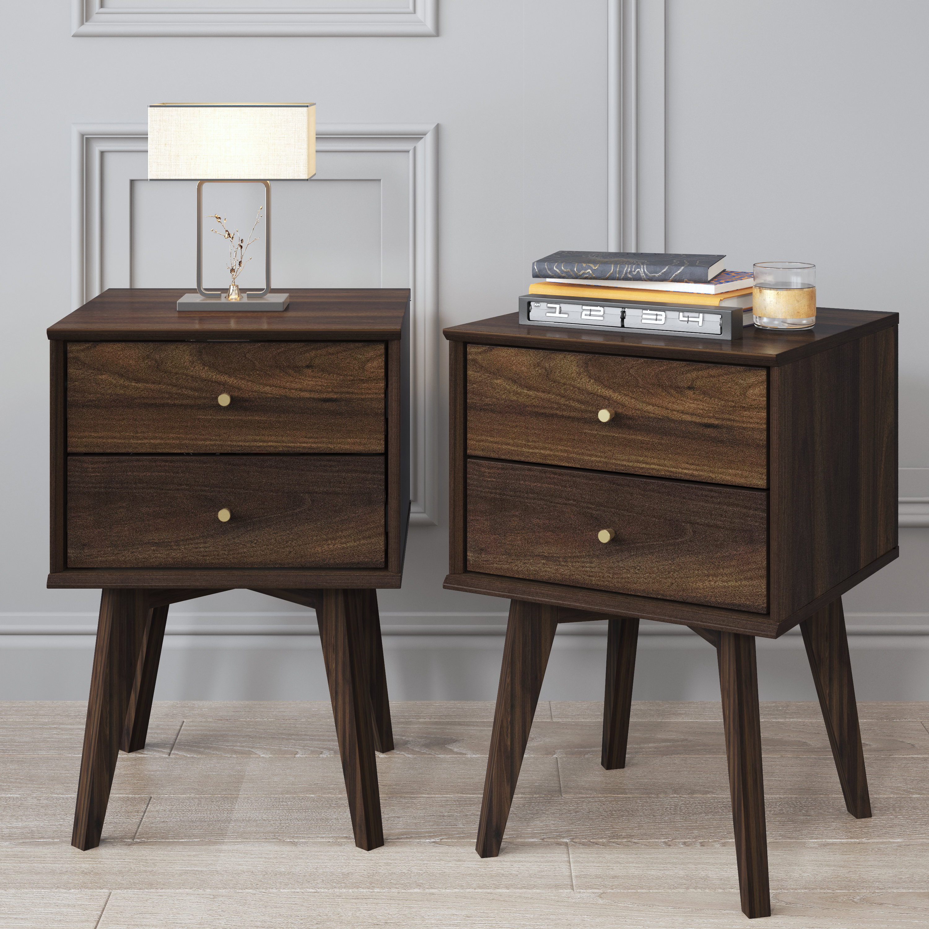 ABBY Manufactured Wood Bedside Table Sets of 2 & Reviews | Wayfair.co.uk