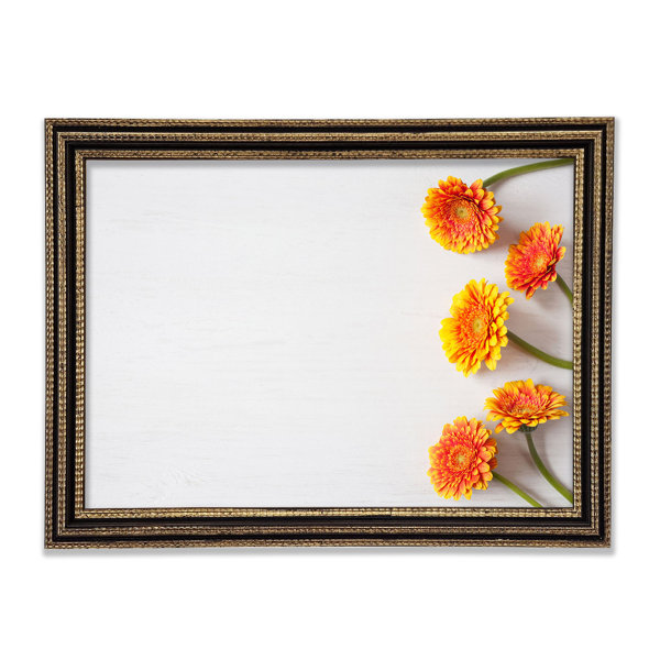 Ebern Designs Orange Gerberas Laid Out - Single Picture Frame Print ...