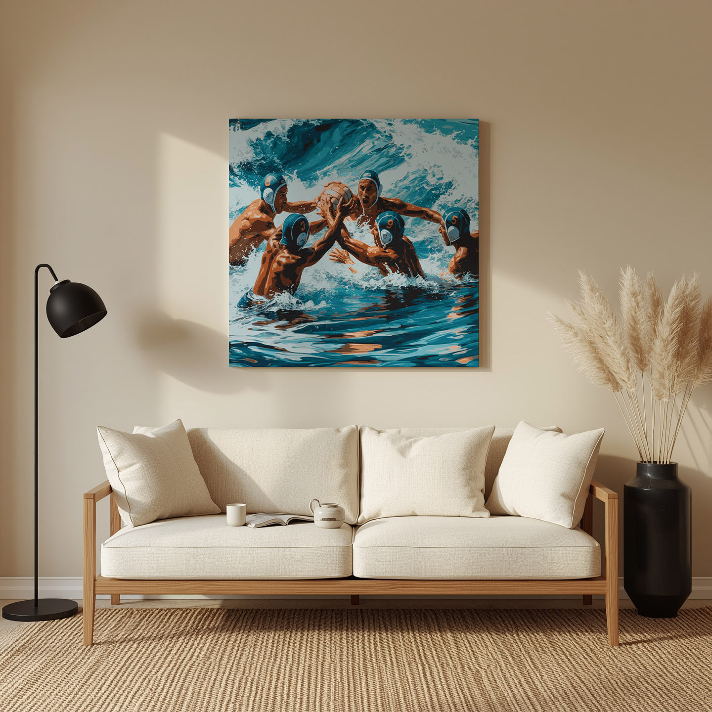 Latitude Run® Sports Water Polo Blue Metal Wall Art | Wayfair