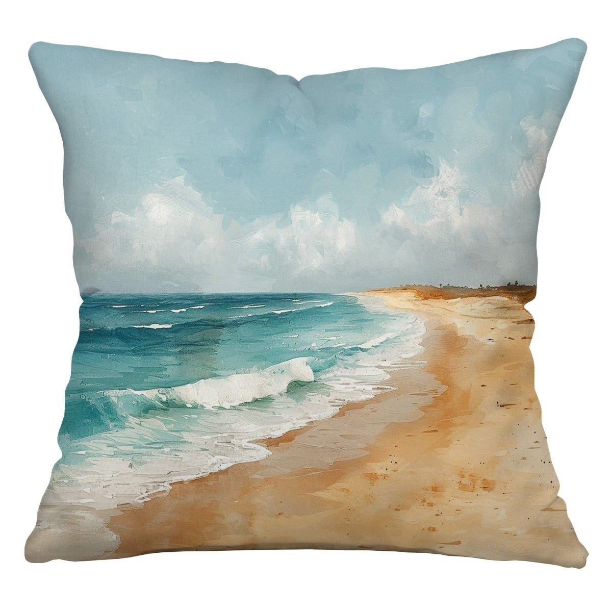 VisionDecor Seaside Throw Pillow, Landscape Cotton Twill Pillows | Wayfair