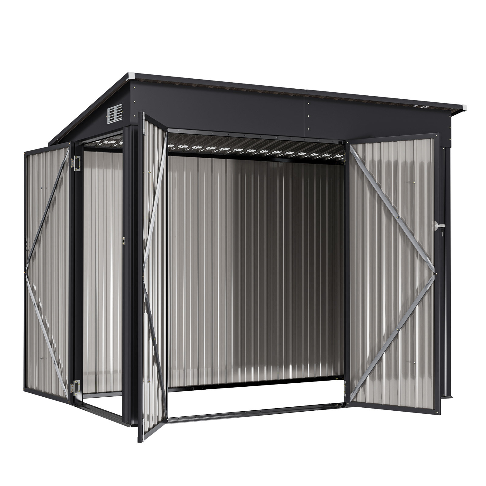 Aoxun 4' X 8' Shed Outdoor Storage Shed With Triple Lockable Door | Wayfair