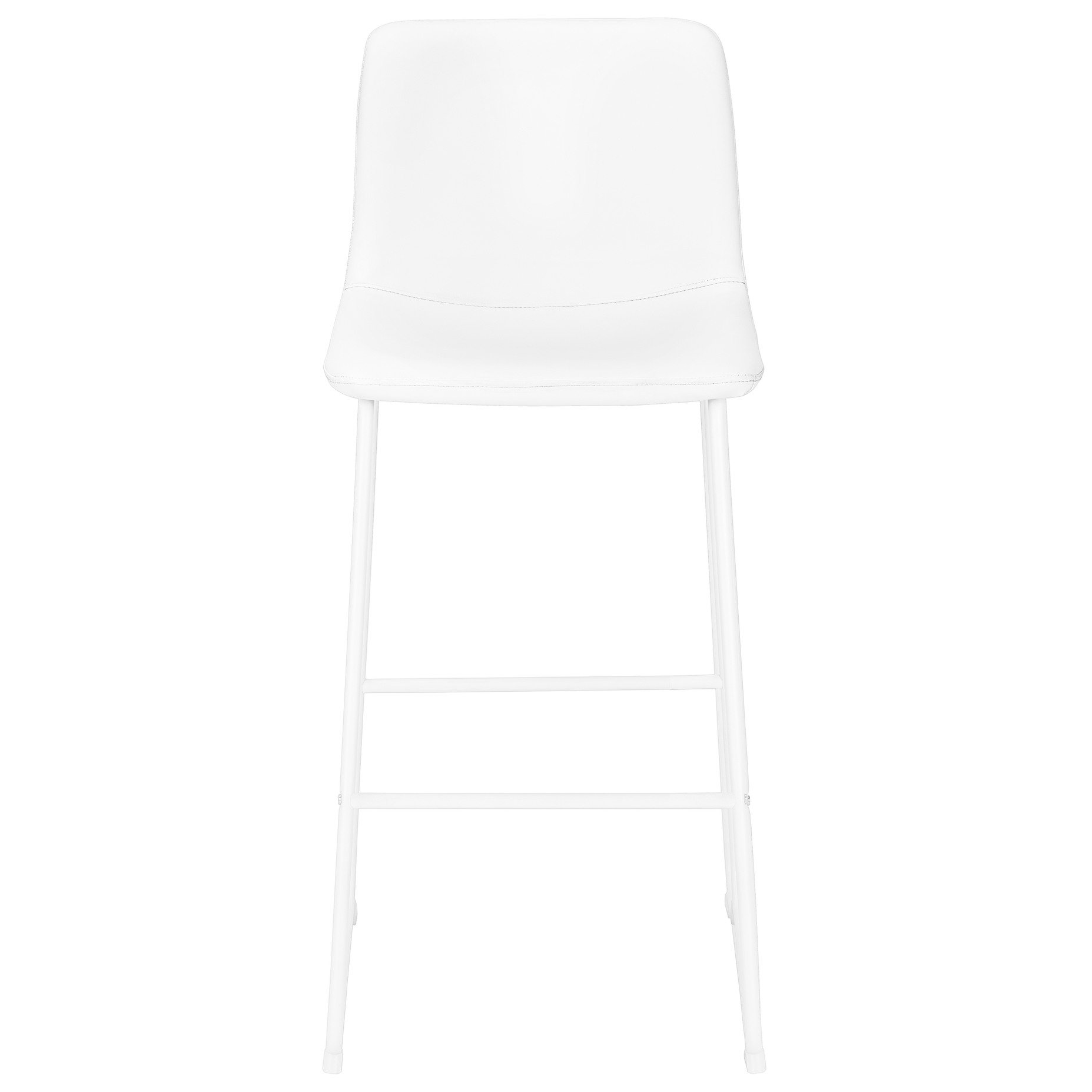 Hokku Designs Modern Desk Chair In White Leather Look And Robust Metal ...