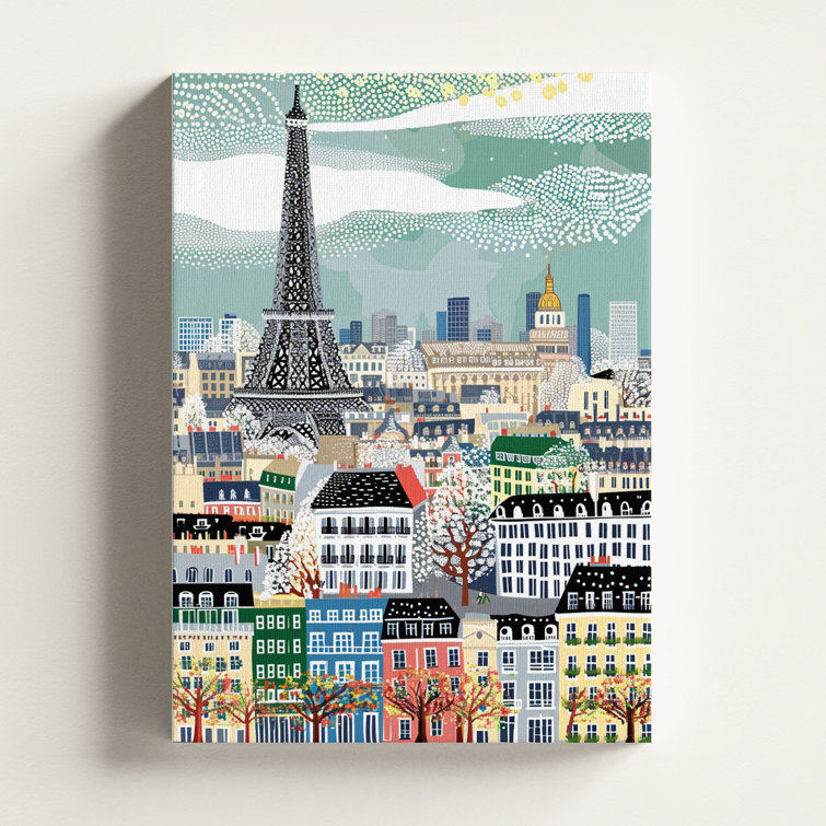 Lark Manor Paris Cityscape Canvas Art | Eiffel Tower Wall Decor |Urban ...