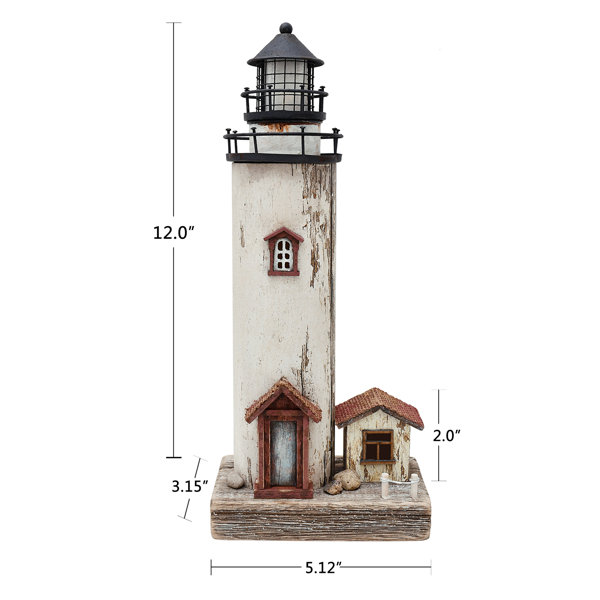 Breakwater Bay Nautical Lighthouse Table Decorations LED Lighthouse ...