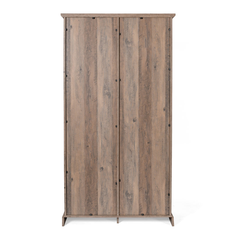 Gracie Oaks Rustic Farmhouse Storage Cabinet Bookcase with Sliding Barn ...