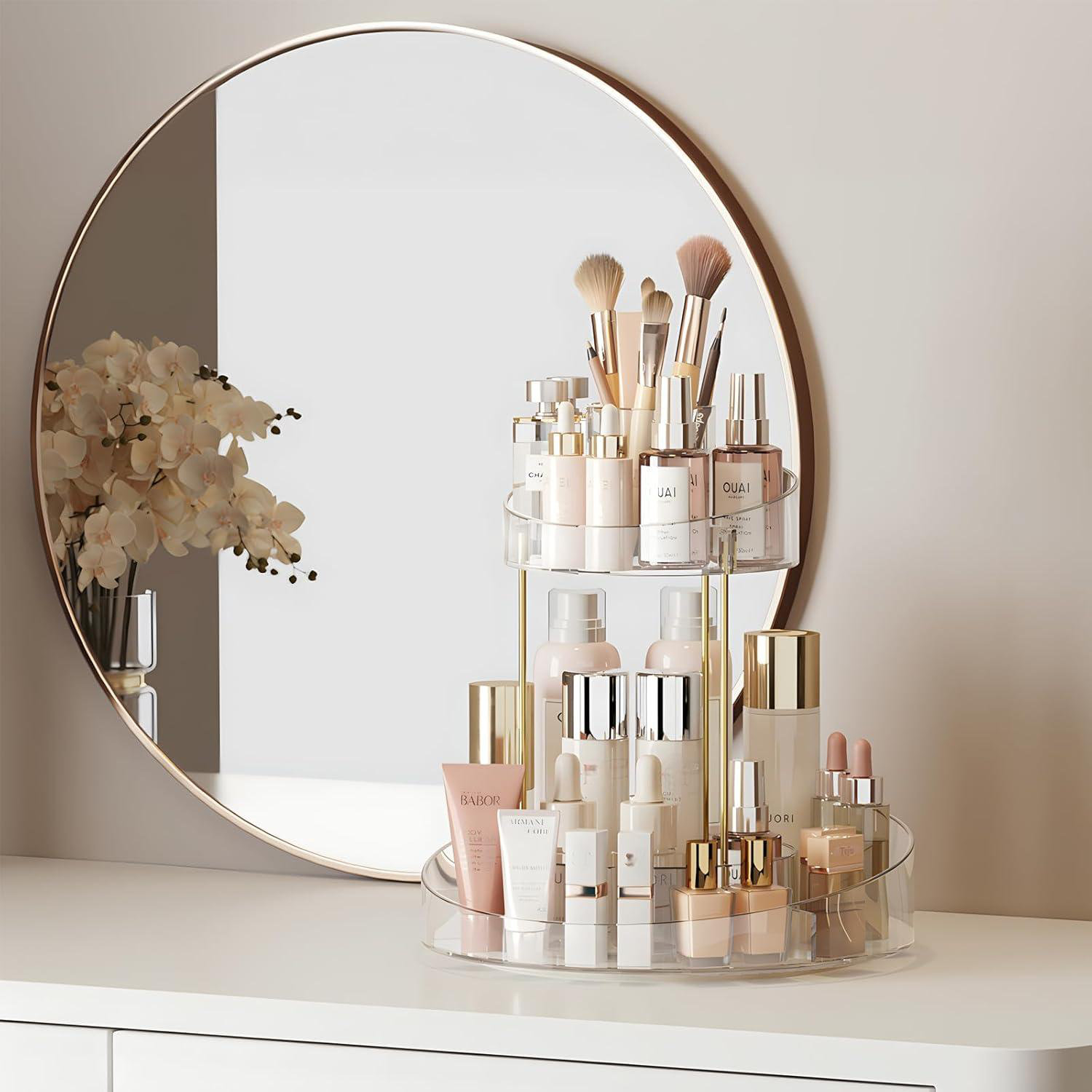 Everly Quinn 360° Rotating Makeup Organizer For Vanity,Spinning ...