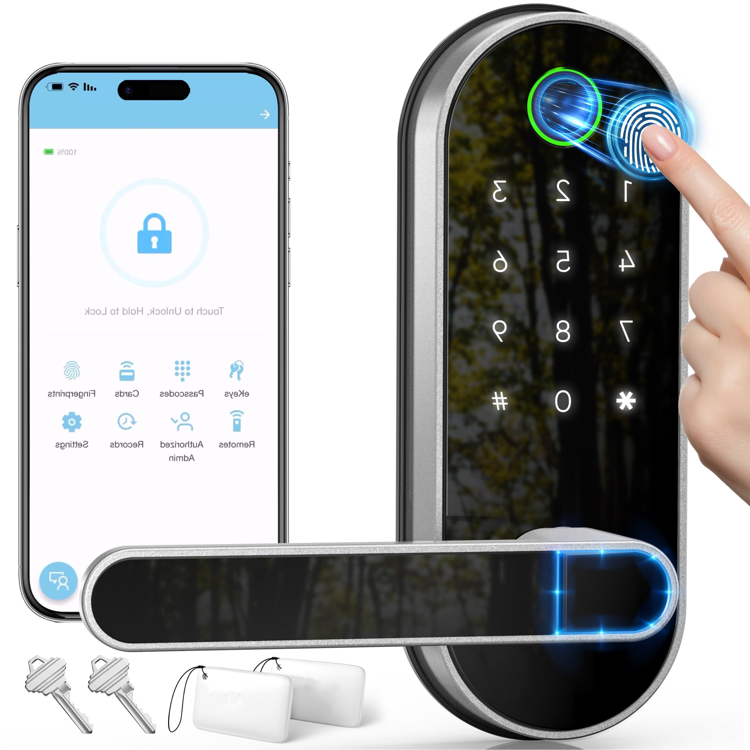 ARMIJU Keyless Entry Fingerprint Smart Lock with Passcode and Biometric ...