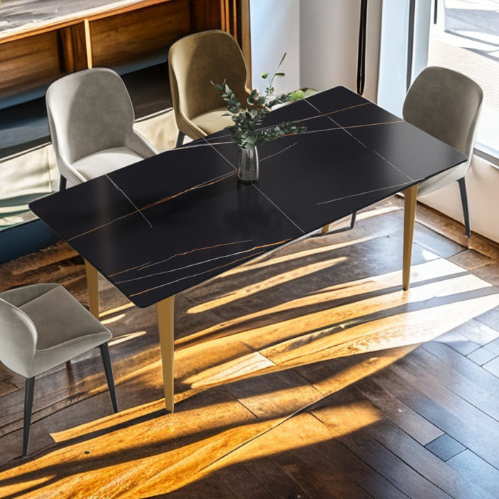 Orren Ellis Yianna Modern Stone Dining Table for Modern Kitchen Living ...