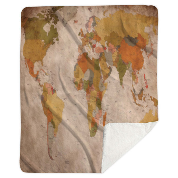 Blankets2U World Map Velveteen Throw | Wayfair