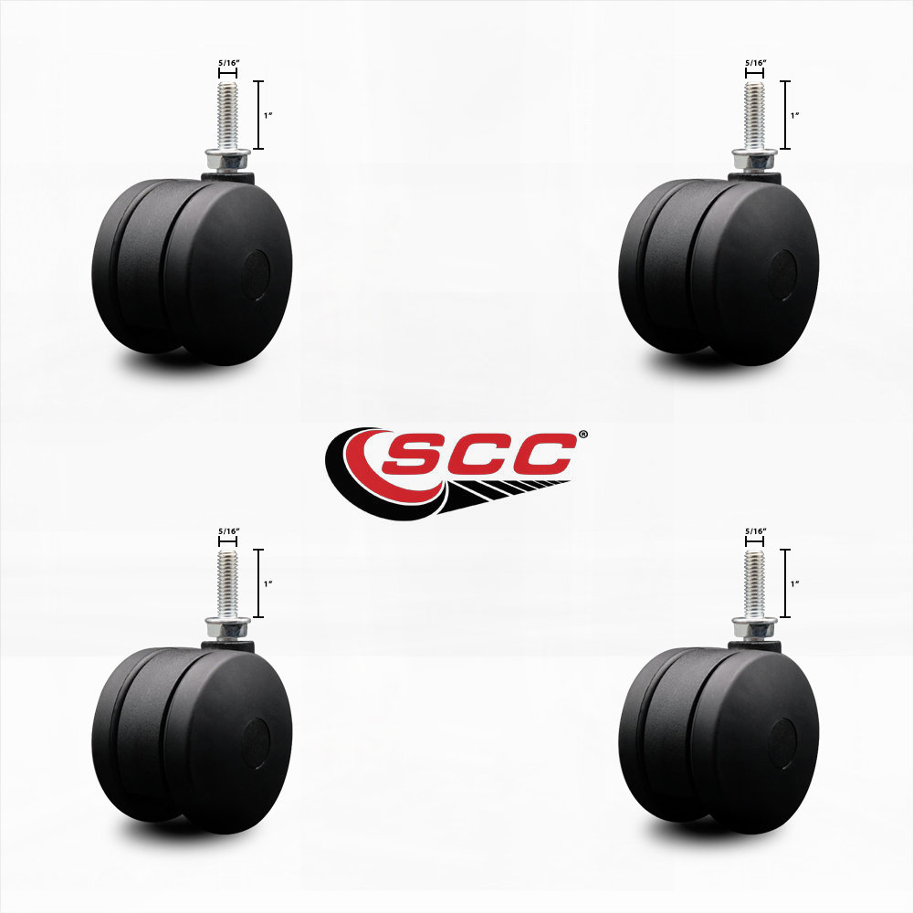 Service Caster 3 Inch Office Chair Casters Nylon Twin Wheel 5/16 ...