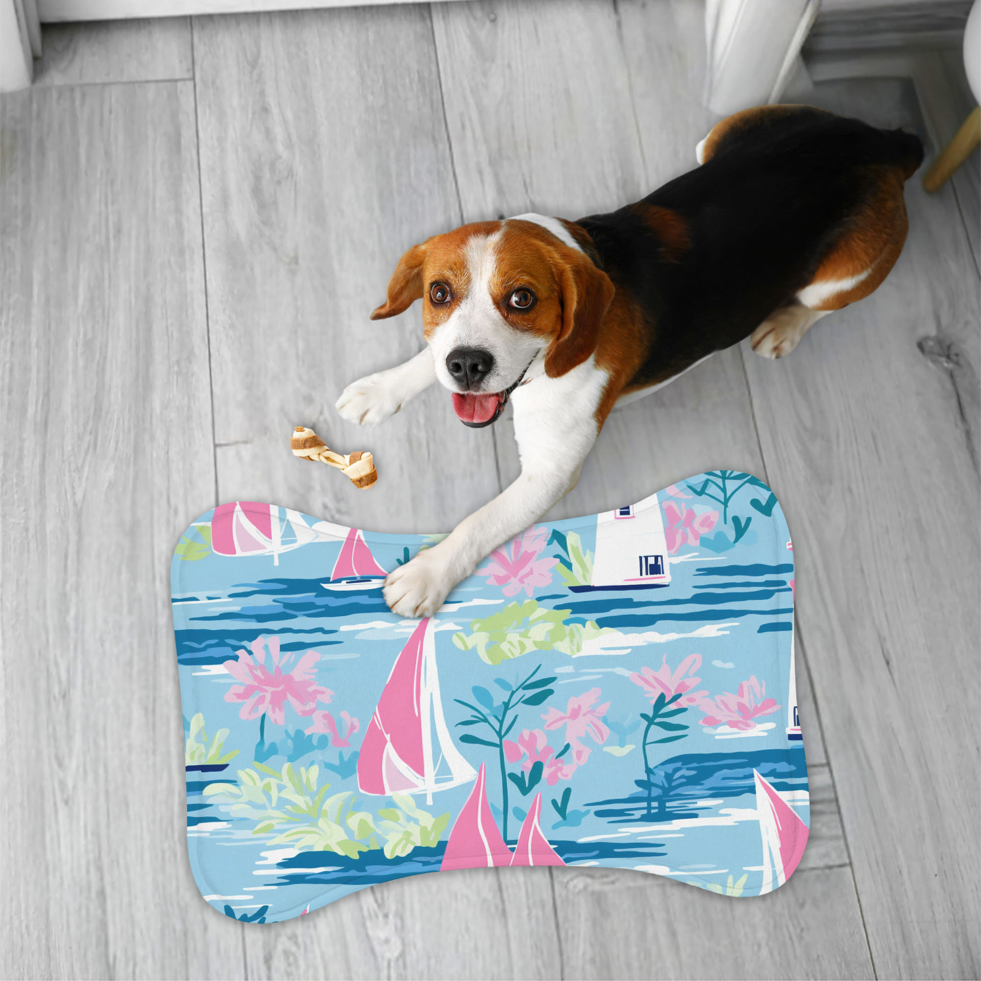 MentionedYou Maritime Beacon Patterns - 1 Piece Bone Shape Feeding Mat ...