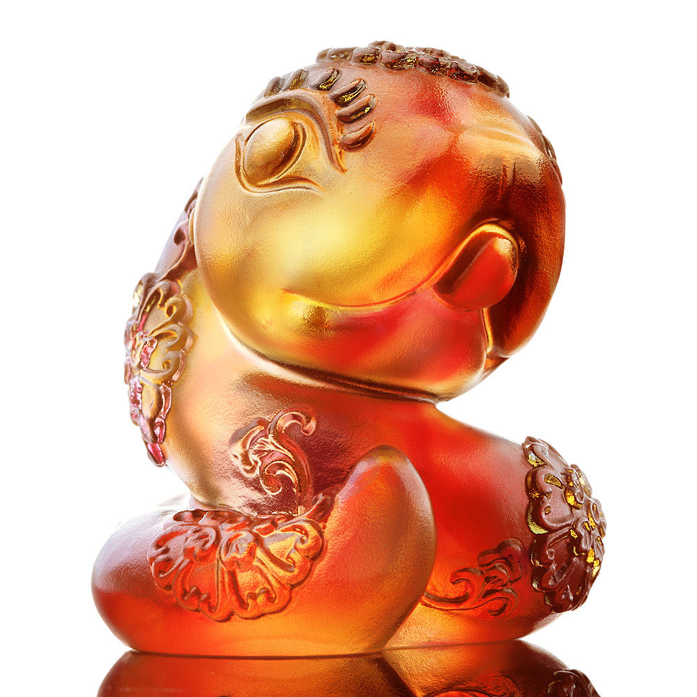 LIULI Crystal Art Year of the Snake Serpentine Chinese Zodiac Figurine ...