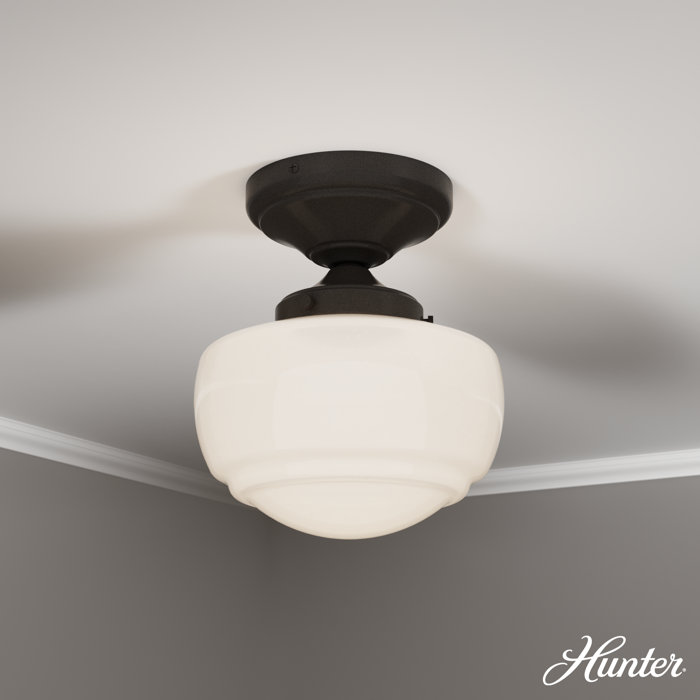 Hunter Fan Hunter Saddle Creek 1 Light Mini Flush Mount Ceiling Light ...