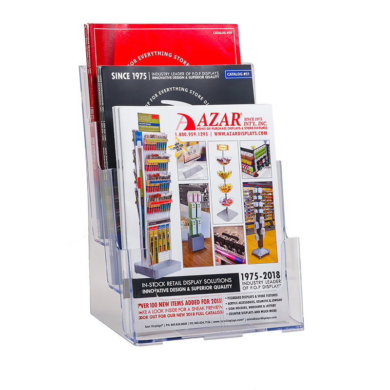 Azar Displays Three-Tier Three-Pocket Letter Sized Brochure Holder ...