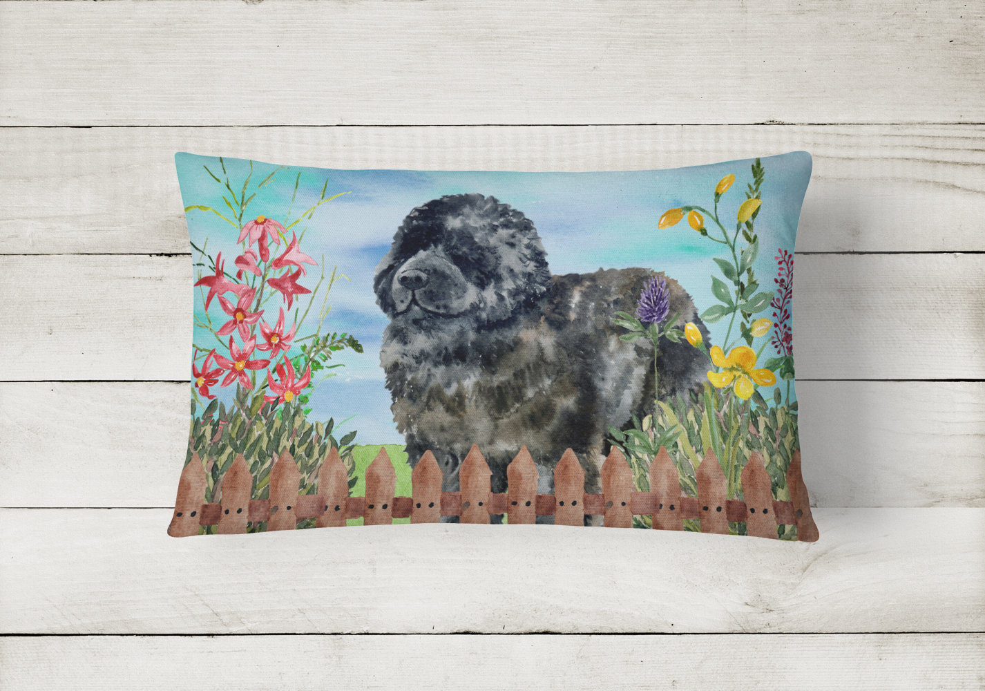 Caroline's Treasures Newfoundland Spring Indoor/Outdoor Throw Pillow ...