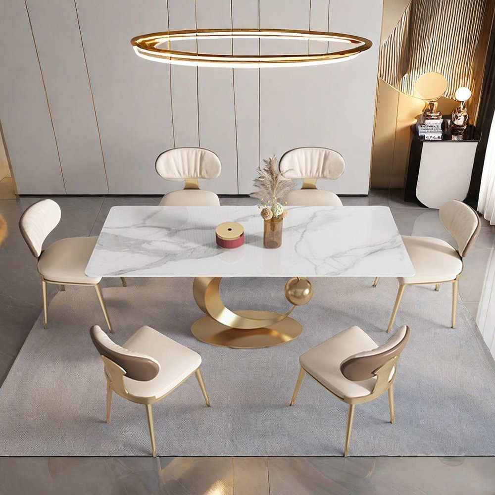 Pakloer Modern creative rectangular dining table sets | Wayfair