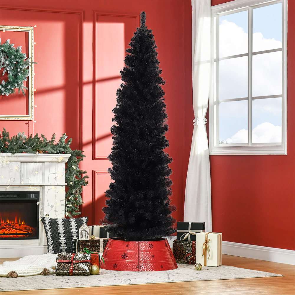 The Holiday Aisle® 7.5Ft Black Artificial Halloween Christmas Pencil ...