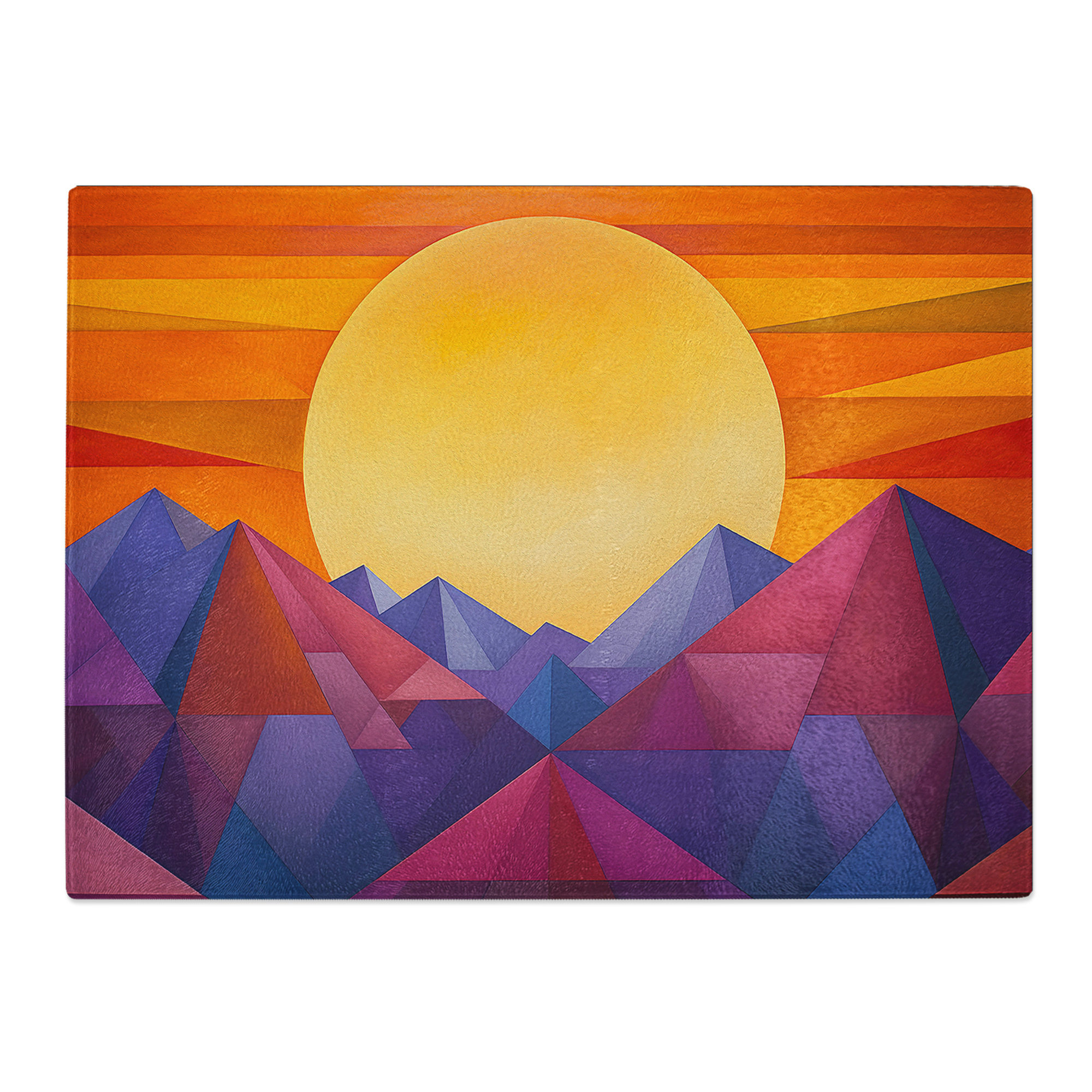 Metro Lane Sunset Geometric Glass Chopping Board | Wayfair.co.uk