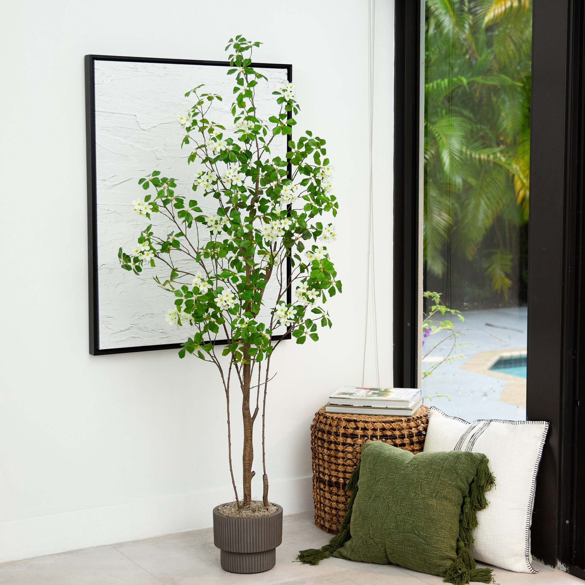 Primrue 72'' Faux Dogwood Tree in Pot Liner | Wayfair