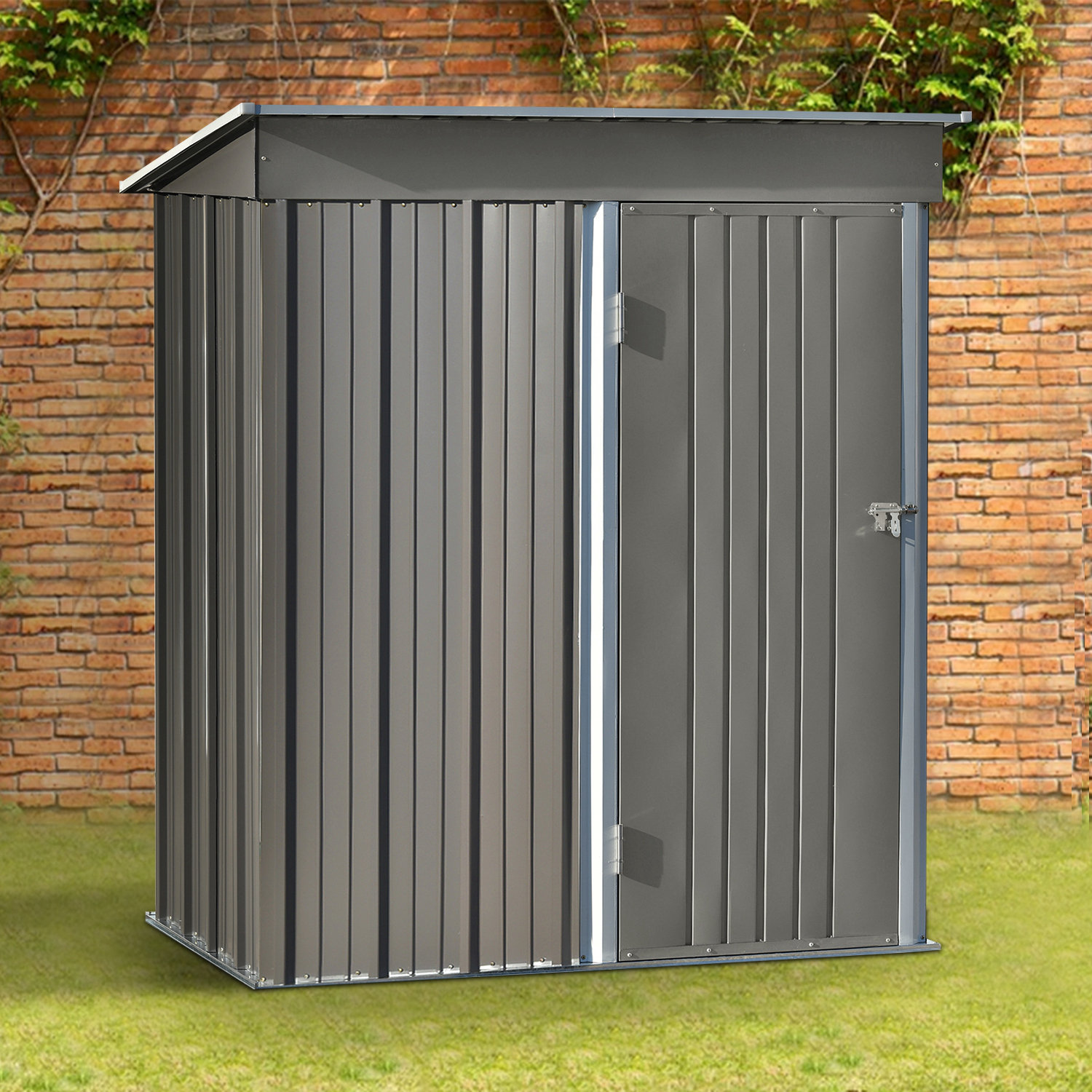 PENGFANG WORLDWIDE LLC 5 ft. W x 3 ft. D Metal Lean-to Tool Shed ...