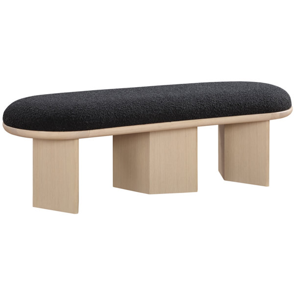 Wade Logan® Botakoz Boucle Fabric Upholstered Bench & Reviews | Wayfair