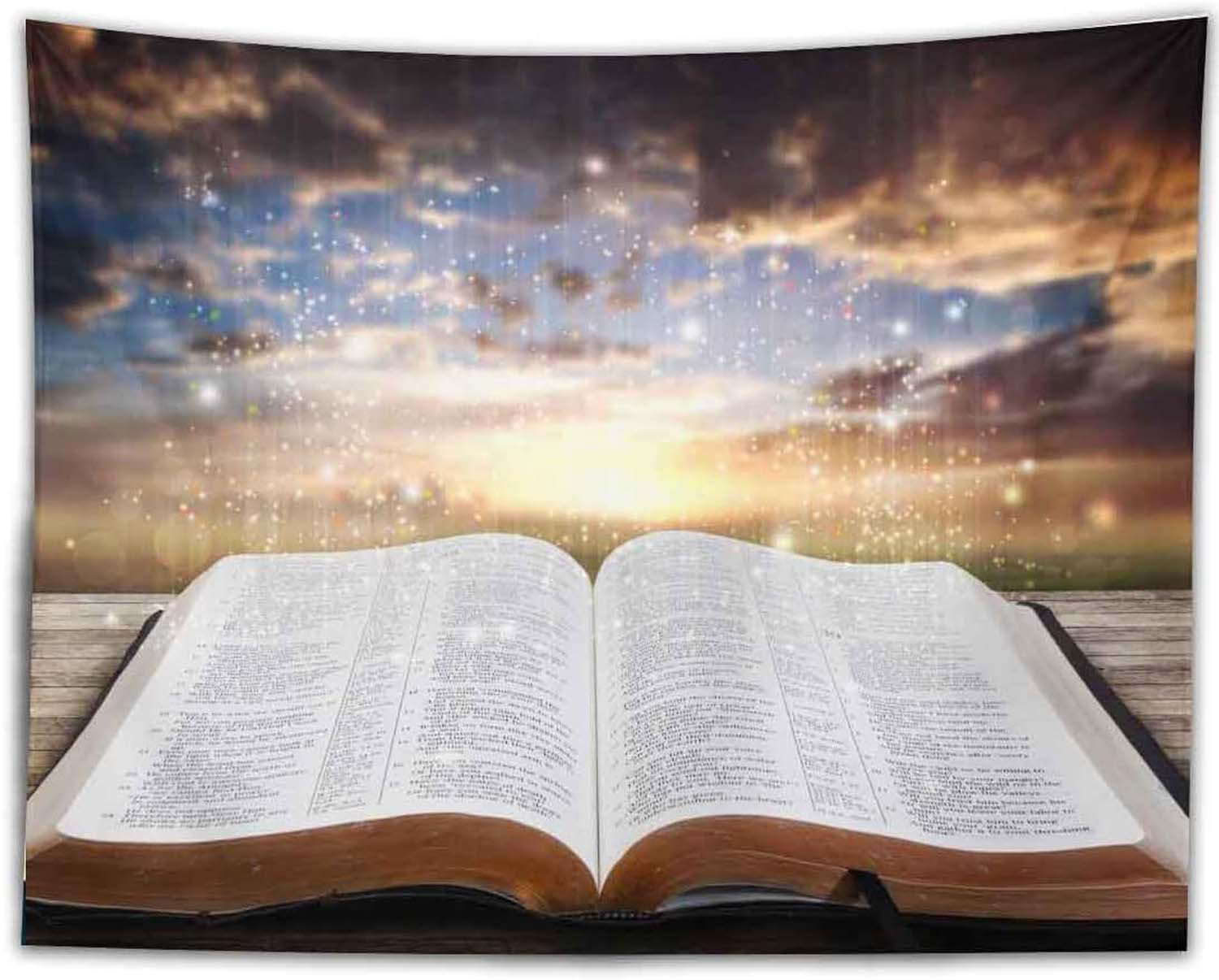Red Barrel Studio Holy Bible Opened Book Tapestry, Prayers Religious ...