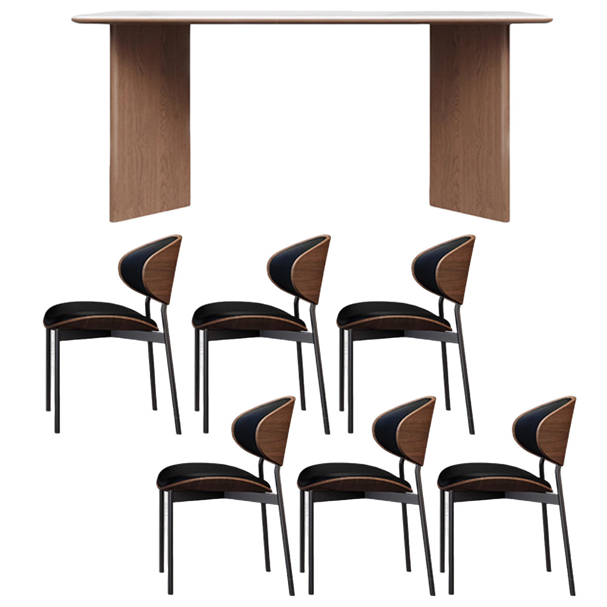 dujinlong home Modern solid wood table legs rock dining table - Wayfair ...