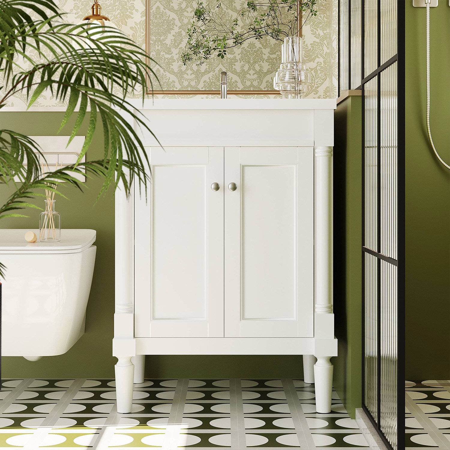 Charlton Home® Denessa 24'' Single Bathroom Vanity with Resin Top | Wayfair