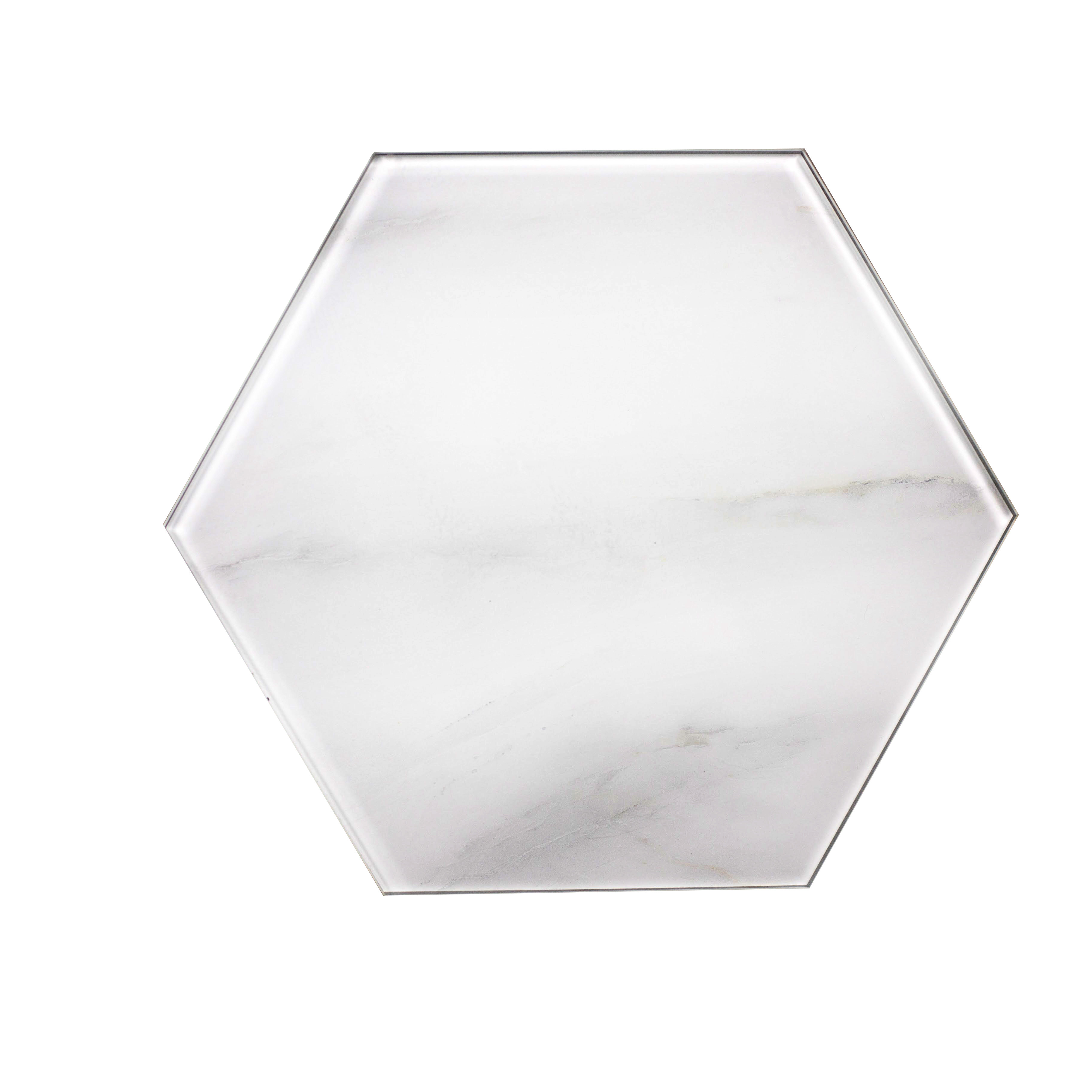 Abolos Nature 8 in. x 8 in. Marble Look Glass Straight Edge Large ...