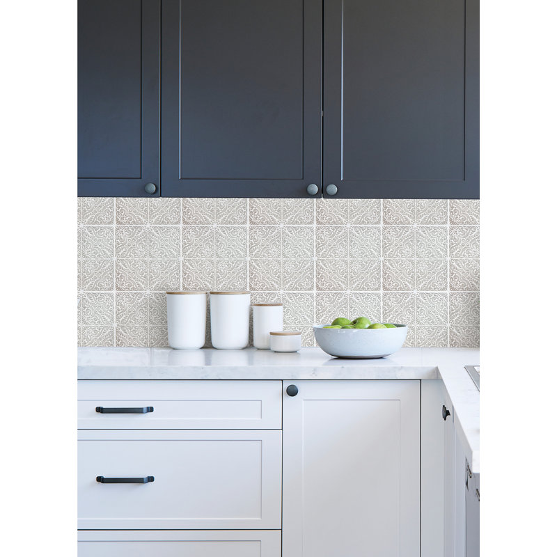 WallPops! Dawson Embossed Peel & Stick Backsplash Tile Decal | Wayfair