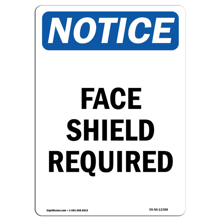 SignMission Face Shield Required Sign | Wayfair