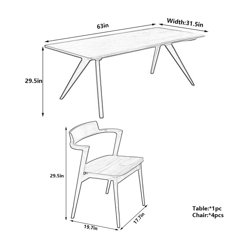 ASS Comfort Zone Ash Wood Dining Table with Arch Legs | Wayfair
