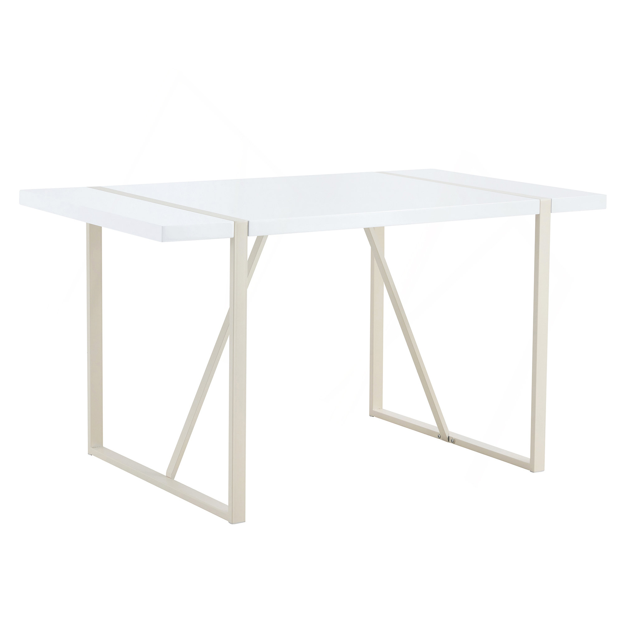 Ebern Designs Industrial Rectangular MDF Cream Style Dining Table For 4 ...