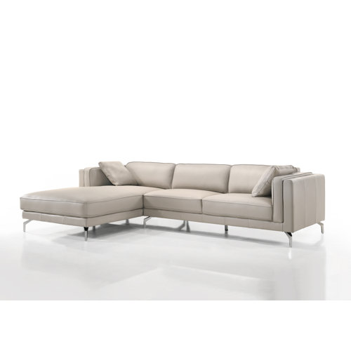 Orren Ellis 2 - Piece Leather Sectional & Reviews | Wayfair