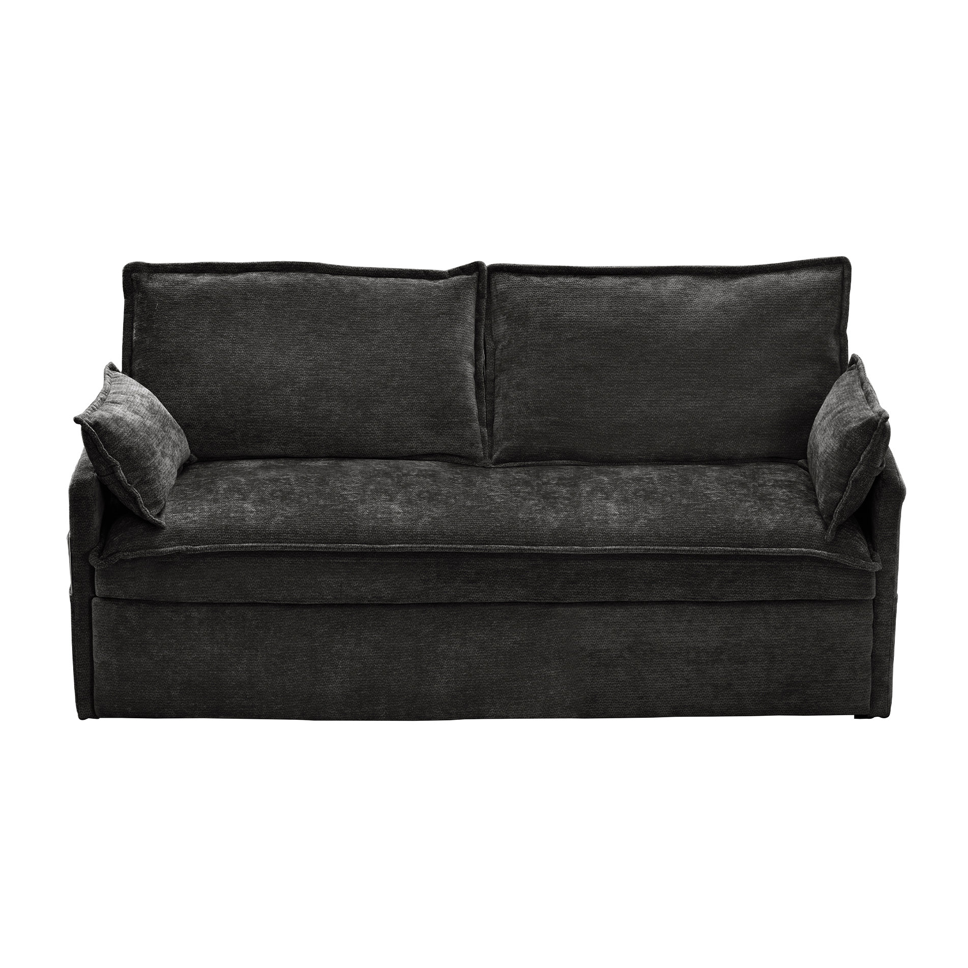 Hokku Designs 59.5Inch Pull Out Couch Bed In Chenille Fabric, Side ...