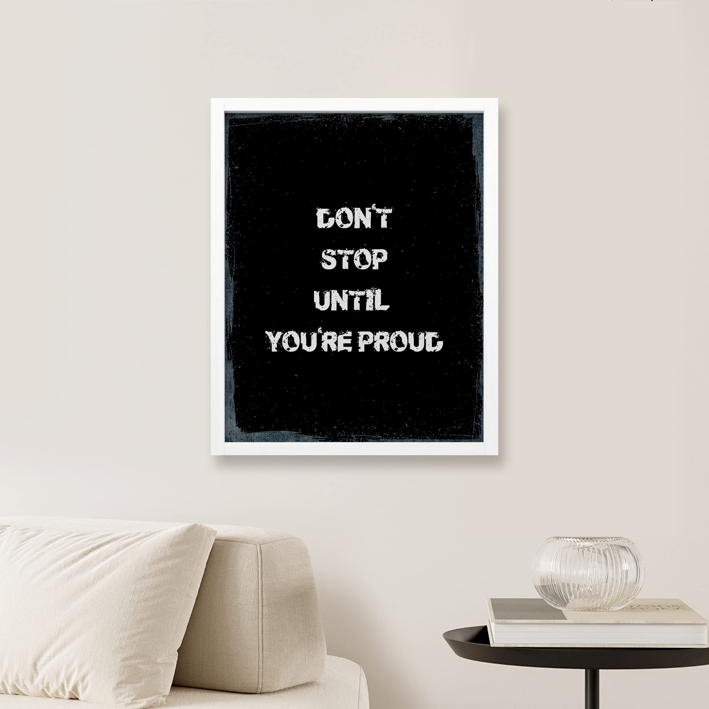 SIGNLEADER " Don't Stop Until You're Proud Wall Art Word Typography ...