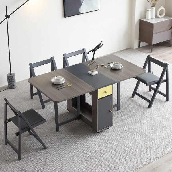 Ebern Designs Lynmarie 60 L x 31.5 W Extendable Drop Leaf Folding ...