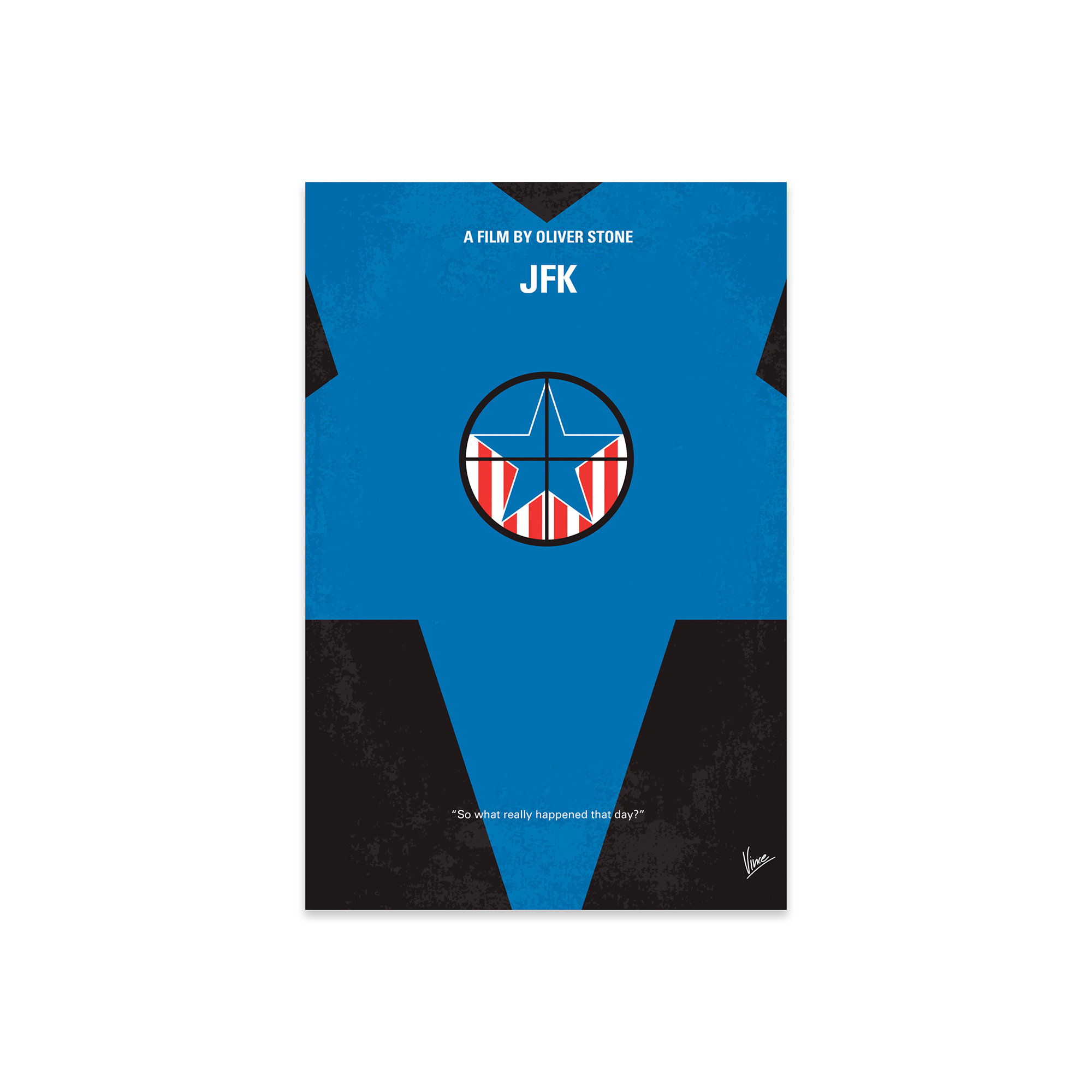iCanvas JFK Minimal Movie by Chungkong - No Frame Painting | Wayfair
