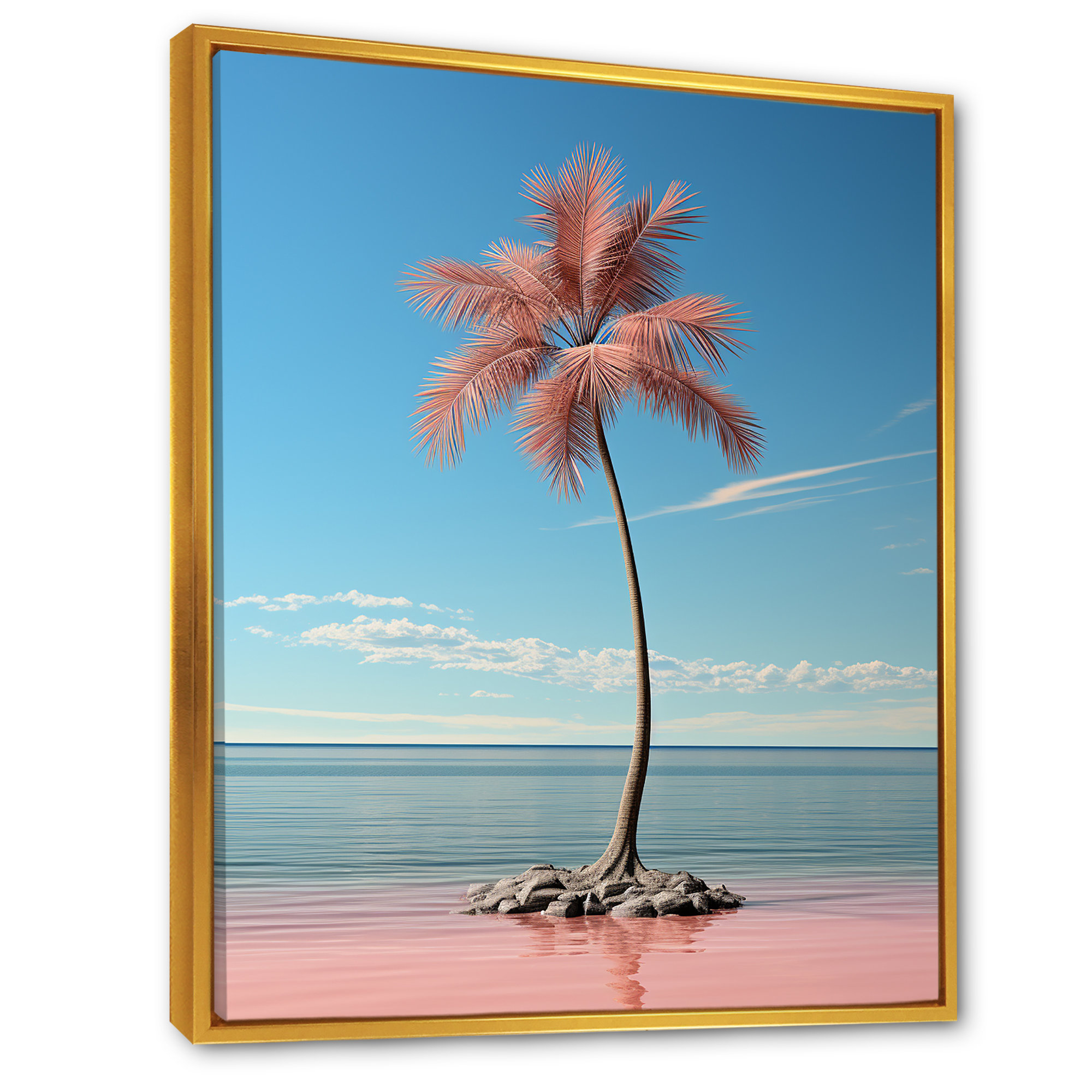 Bay Isle Home™ Sea Breeze Blue And Pink Plam Tree I On Canvas Print ...