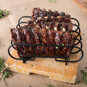 Nexgrill BBQ Rib Rack, Non-Stick Smoker Accessory for Outdoor Grilling ...