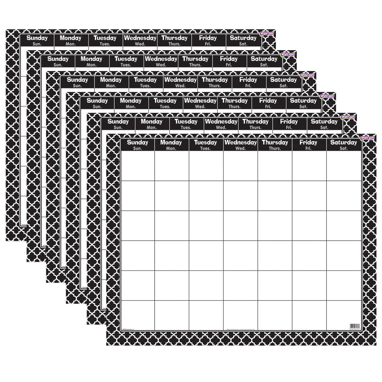 TREND enterprises, Inc. Trend Moroccan Black Wipe off Calendar | Wayfair