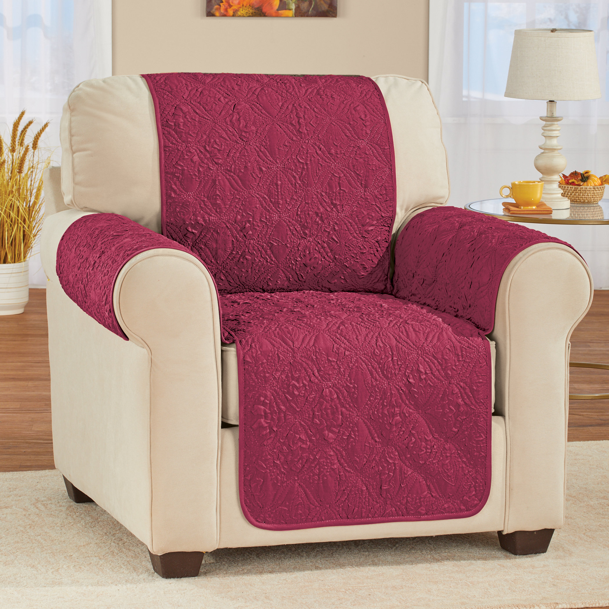 Lark Manor™ Embossed Ogee Pattern Quilted Furniture Cover | Wayfair