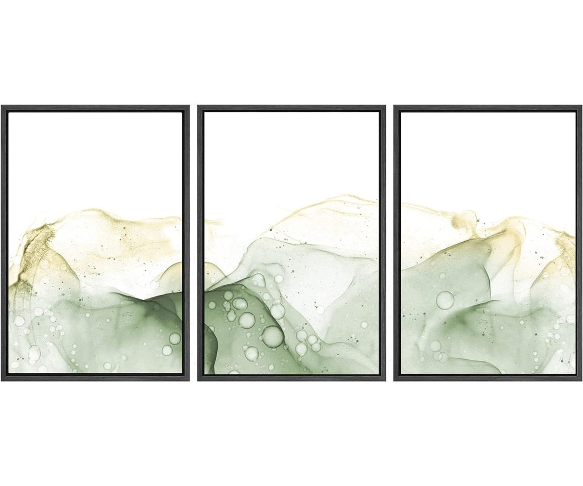 IDEA4WALL Smoke Effect Dark And Light Green Watercolor Smoke Collage 3 ...