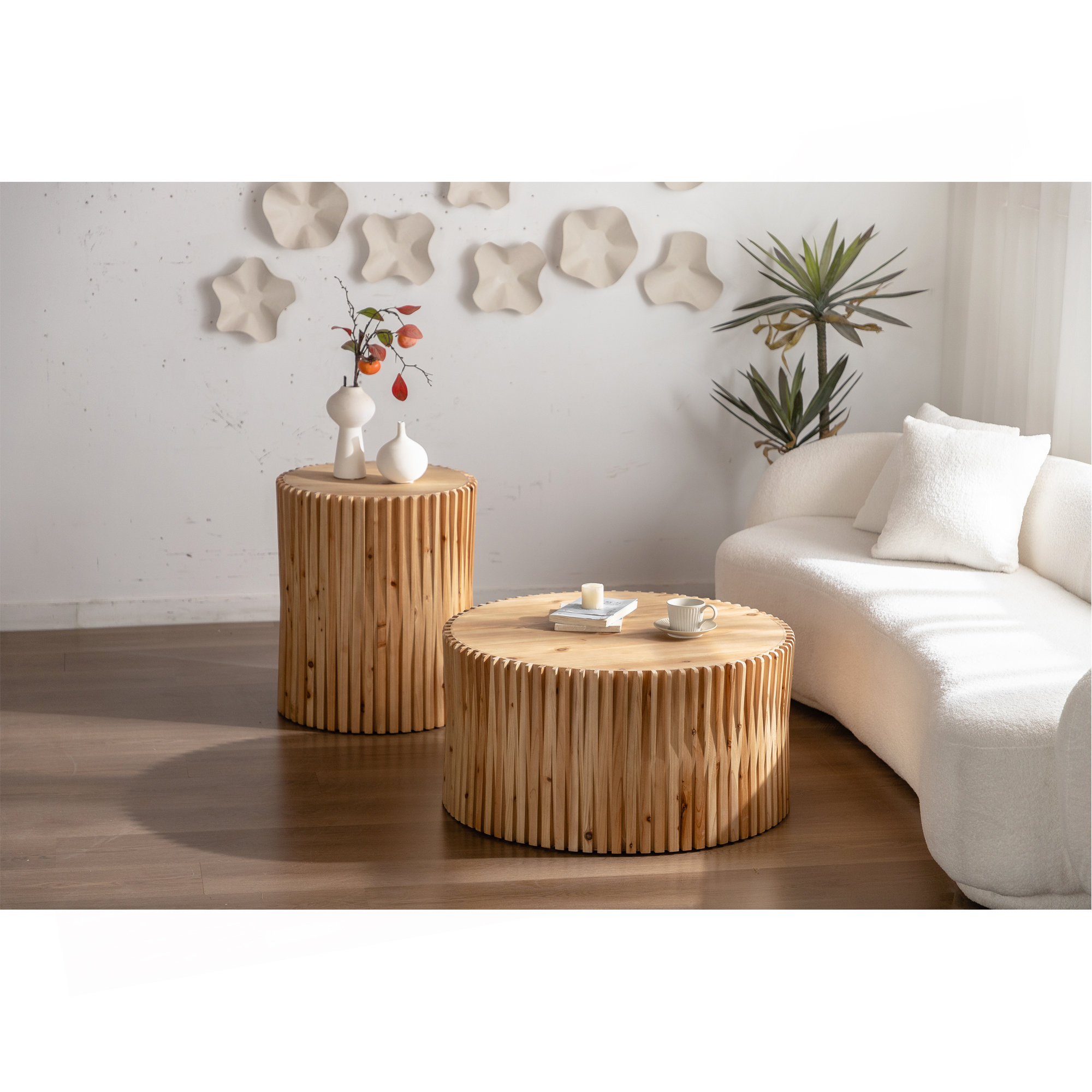 Dakota Fields Retro Fashion Style Cylindrical Coffee Table with ...
