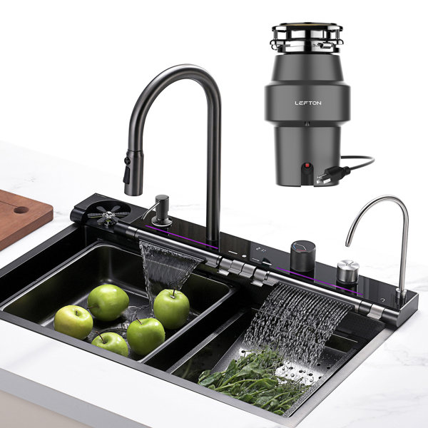 Lefton 33"x22" Single Bowl Stainless Steel Kitchen Sink Ks2207l With 1/ ...