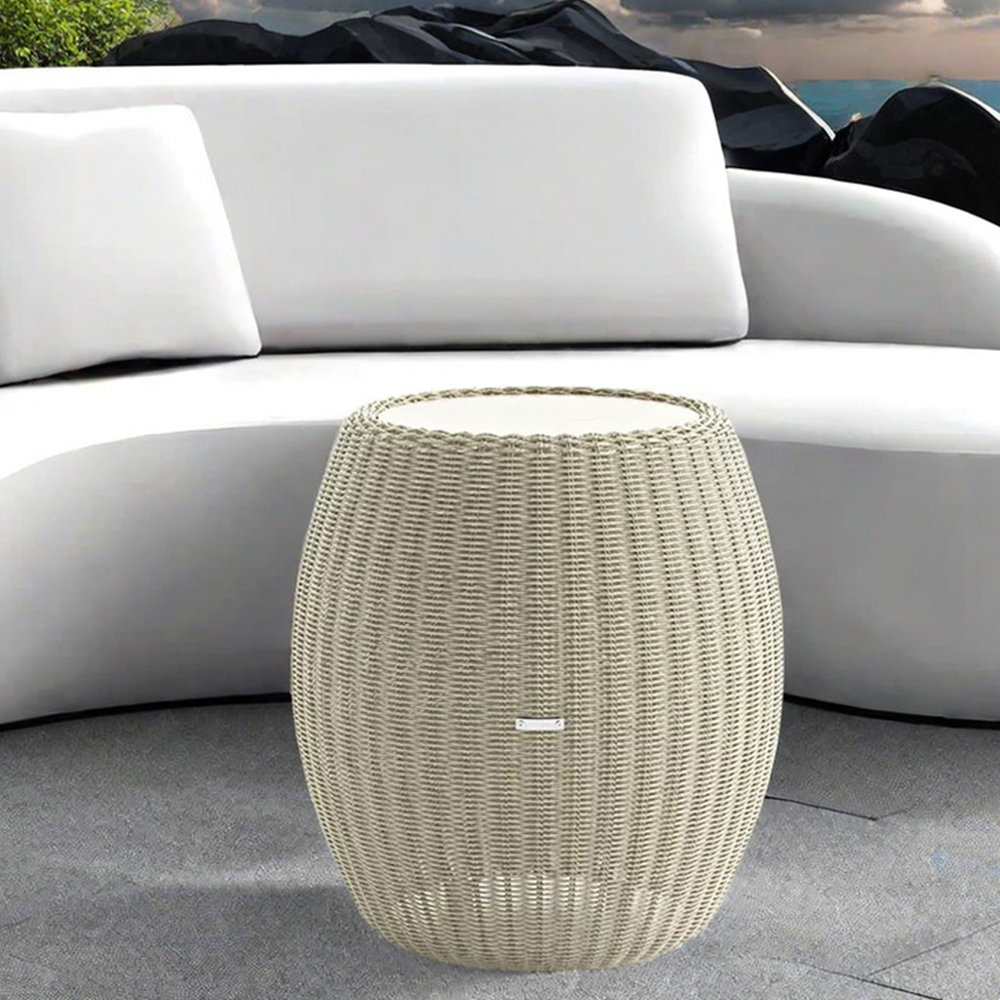 Bayou Breeze Leisure PE Rattan Patio Side Table 15.75 L Outdoor | Wayfair