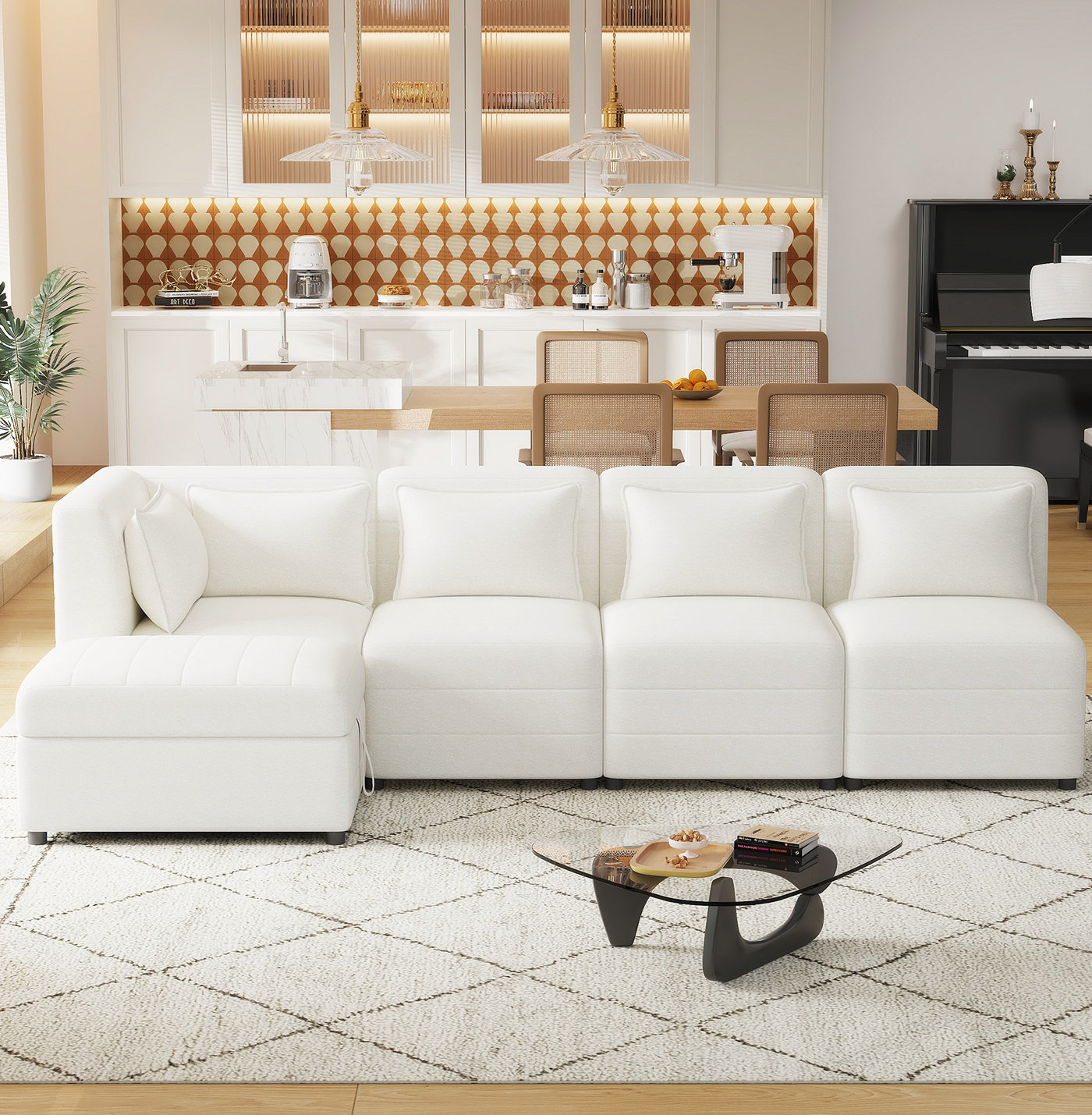 GZMWON 77.98'' Chenille Modular Sofa Modular Couch Modern Sofa Living ...