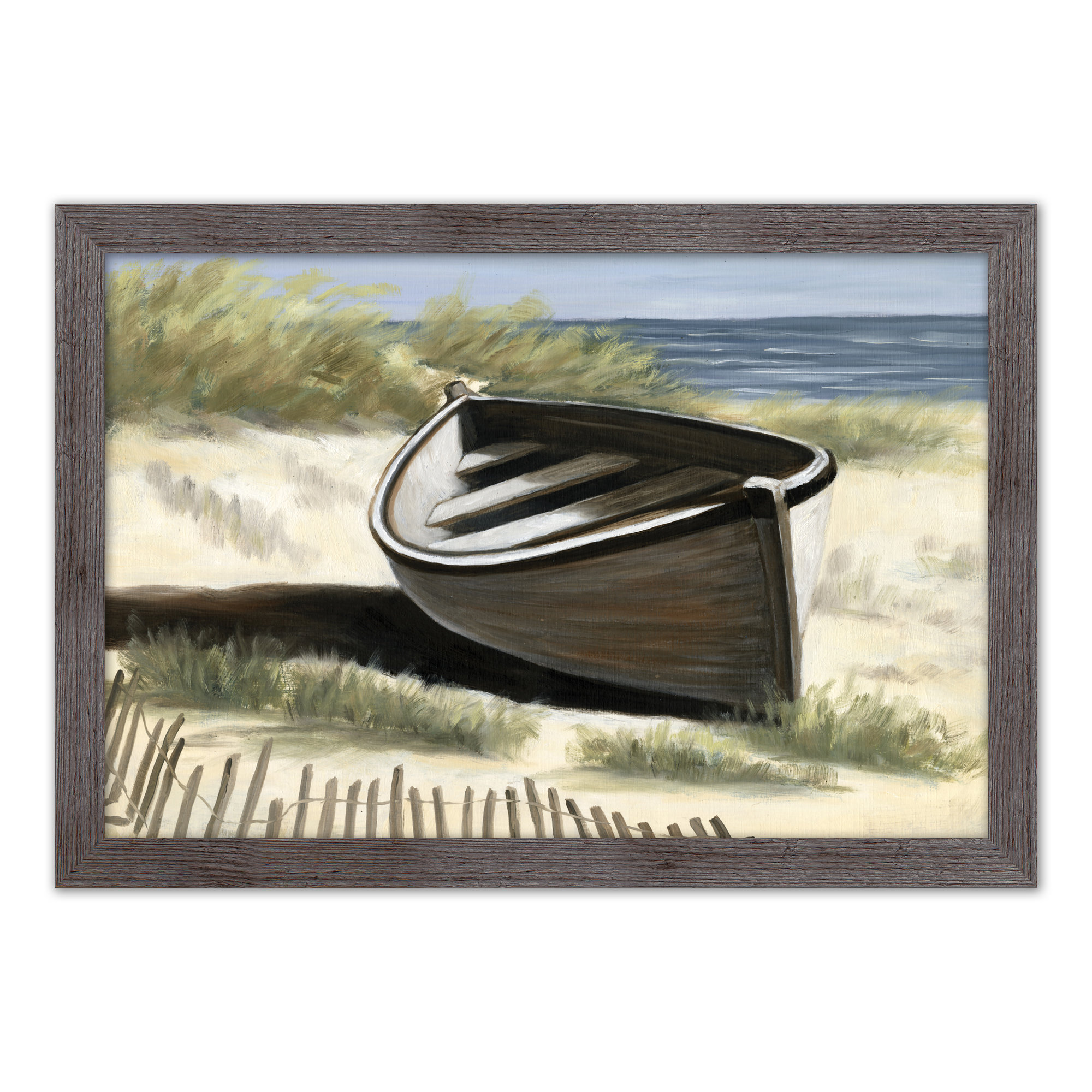 Rosecliff Heights Lonesome Boat - Picture Frame Painting | Wayfair